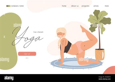 Landing Page Concept For Online Yoga Classes Vector Illustration Stock Vector Image Art Alamy