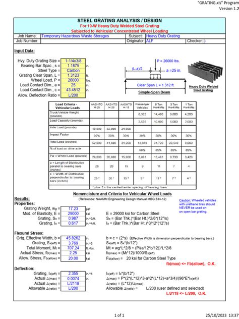 Heavy Duty Grating Calculation Pdf Heavy Duty Grating Calculation Pdf