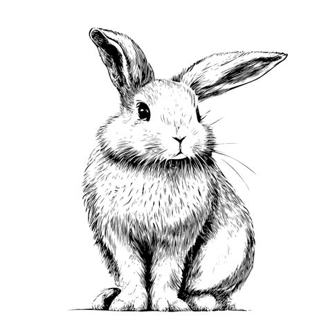 Premium Vector Cute Rabbit Hand Drawn Sketchvector Illustration