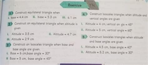 exercise11 e1 construct equilateral triangle wheni base 4 4 cmii