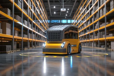 Premium Photo Robots That Transport Goods In Warehouse Logistics Using Smart Automated Guided