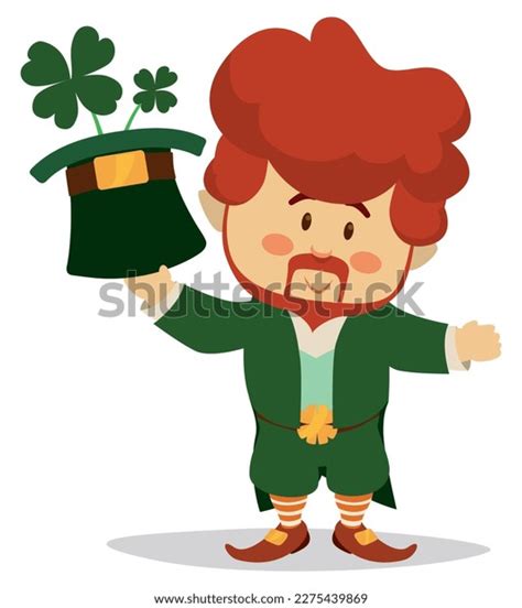 Cute Leprechaun Red Hair Beard Green Stock Vector Royalty Free