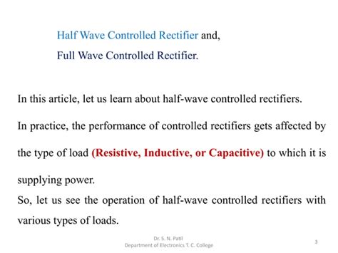 Half Wave Controlled Rectifier With Resistive Load Pptx