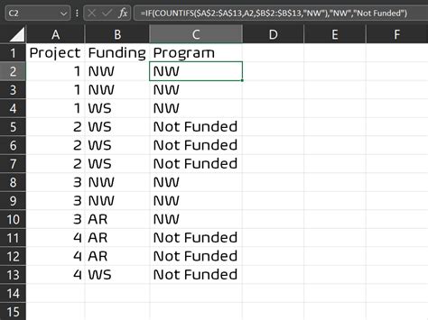 Excel Assigning Values To Third Column Based On Values In First Two