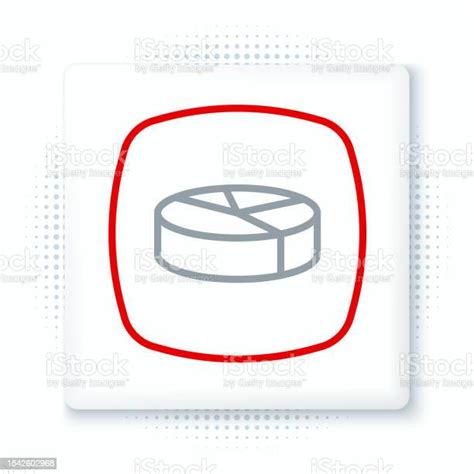 흰색 배경에 격리 된 라인 파이 차트 인포 그래픽 아이콘 다이어그램 차트 기호입니다 다채로운 개요 개념 벡터 0명에 대한 스톡