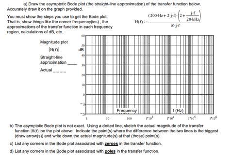 Solved A Draw The Asymptotic Bode Plot The Straight Line Chegg