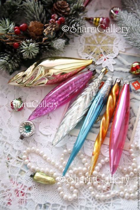 Винтаж Сосульки Набор №5 Елочные игрушки стекло СССР 6шт в интернет магазине на Ярмарке