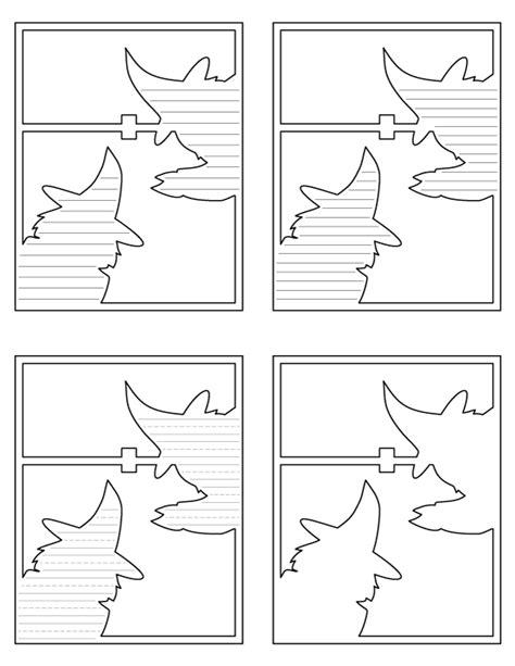 Free Printable Witches In Window Shaped Writing Templates