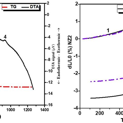 Differential Thermal Dtatg Curves And The Thermodilatometry A
