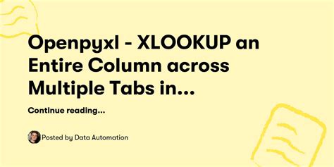 Openpyxl Xlookup An Entire Column Across Multiple Tabs In Excel With