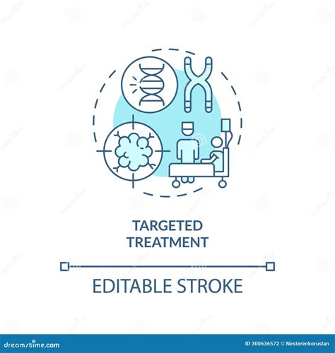 Thin Line Simple Blue Targeted Treatment Icon Concept Stock