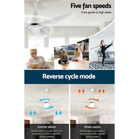 Devanti Ceiling Fan Dc Motor Led Light Remote Control Ceiling Fans 52