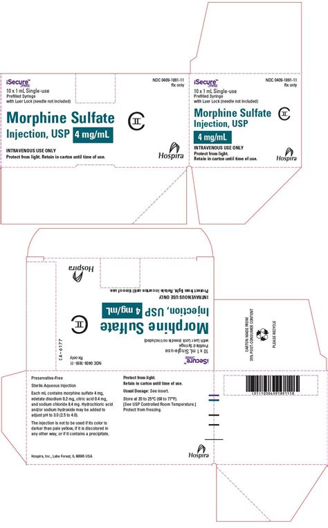 Morphine Sulfate Injection Package Insert Prescribing Info Moa