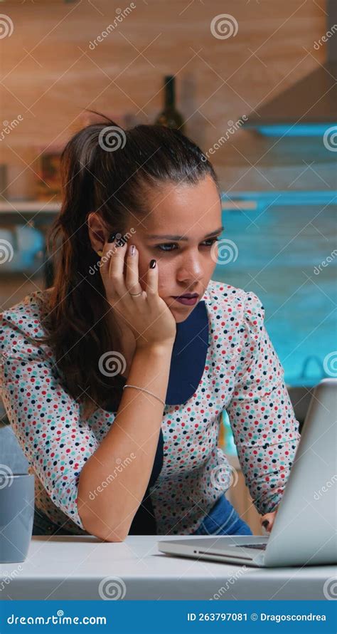 Businesswoman Napping On Chair Waking Up Working On Laptop Stock Image Image Of Midnight
