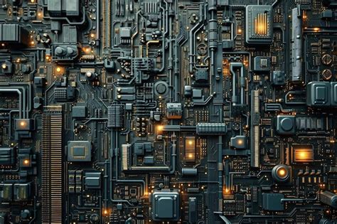 premium photo a computer circuit board showcasing an array of yellow