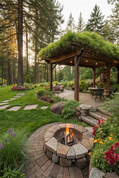 12 Inspiring Backyard Pergola Fire Pit Ideas