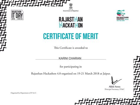 Hackathon4 0 Certificate Ppt