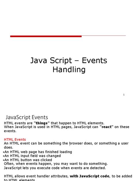 Js Event Handling Pdf