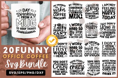 Funny Office Coffee Svg Bundle Graphic by Regulrcrative · Creative Fabrica