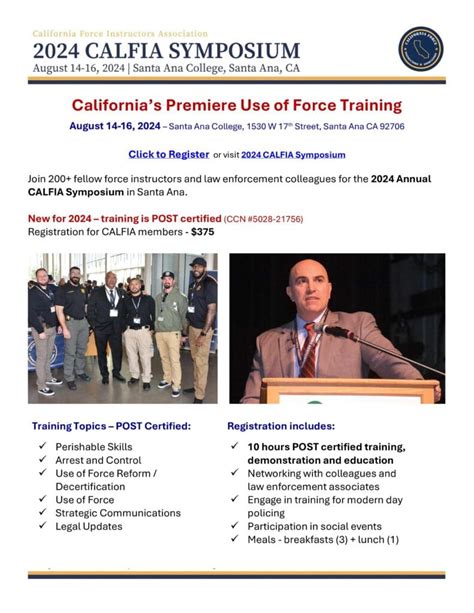 Calfia 2024 Use Of Force Symposium California Force Instructors
