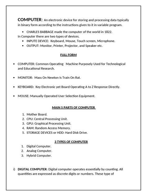 Computer Notes Pdf