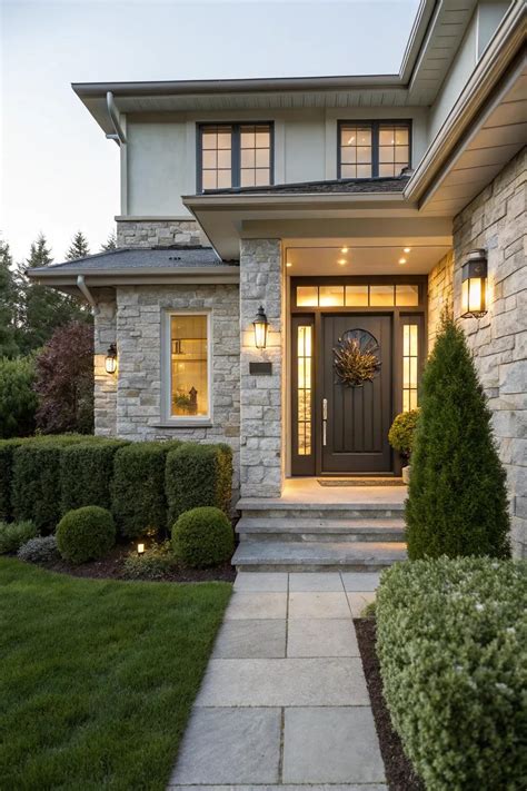Elegant Stone Designs For A Welcoming Entrance Light And Layer
