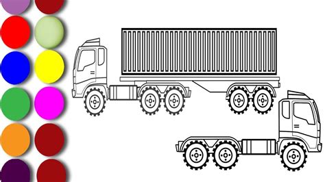 항구에서 물거을 나르는 화물 트럭 그림 그리기 Youtube