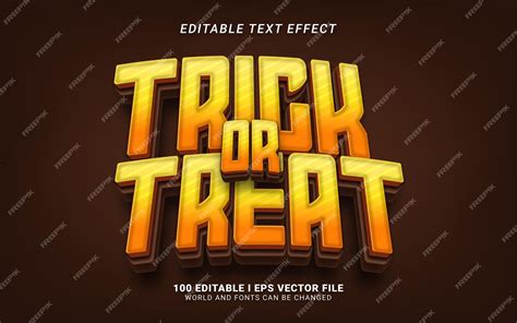 Premium Vector Trick Or Treat Text Effect