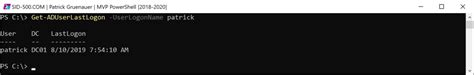 Powershell Get Last Domain Logon With Get Aduserlastlogon Sid 500com