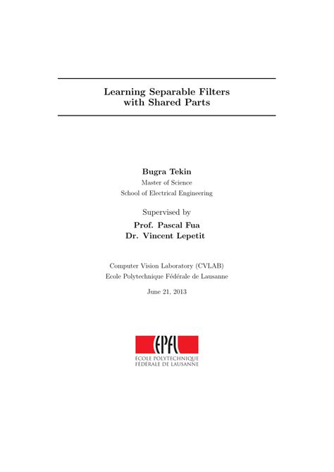 Pdf Learning Separable Filters With Shared Parts