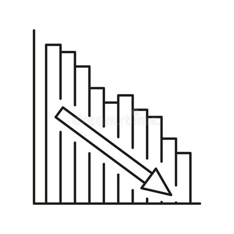 Declining Bar Chart With Downward Arrow Icon Economic Downturn Financial Loss And Market