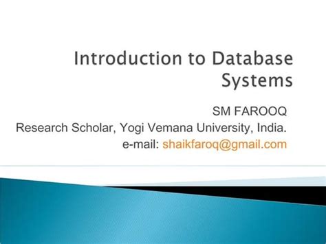 Introduction To Databaseppt Databases Computer Software And
