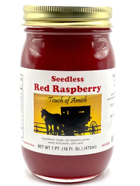 Red Raspberry Seedless Jam Touch Of Amish