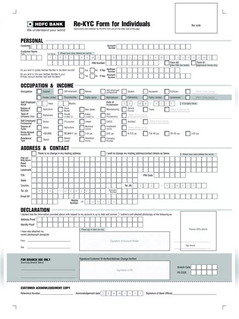 Hdfc Kyc Form Pdf Instapdf