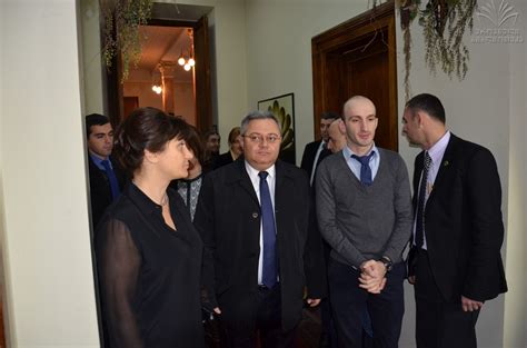 Iverieli დავით უსუფაშვილი გიორგი კეკელიძე და ნინო ქადაგიძე ჟვანია ზურაბ ჟვანიას კაბინეტის გახსნაზე