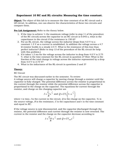Locus Diagram Of Rl And Rc Circuit Experiment Theory