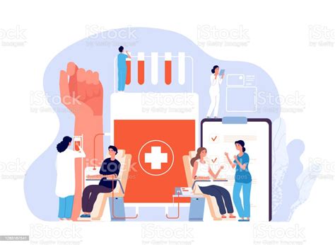 헌혈 병원에서 혈액을 기증 간호사와 자원 봉사자 세계 혈액 기증자일 벡터 개념 헌혈에 대한 스톡 벡터 아트 및 기타 이미지 헌혈 실험실 간호사 Istock