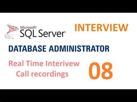 Real time MS SQL Server DBA Experienced Interview Questions and Answers Interview 8 - YouTube