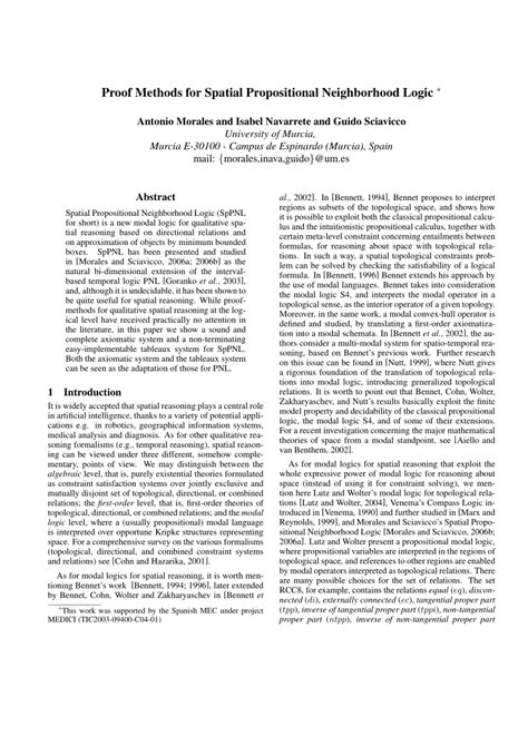 Pdf Proof Methods For Spatial Propositional Neighborhood Logic