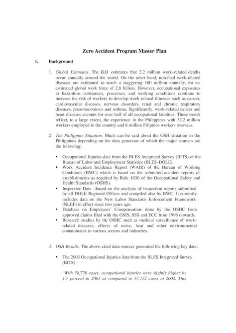 Pdf Zero Accident Program Master Plan Dokumentips