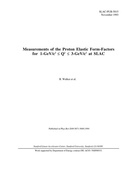 Pdf Measurements Of The Proton Elastic Form Factors For 1 ≤ Q 2 ≤ 3
