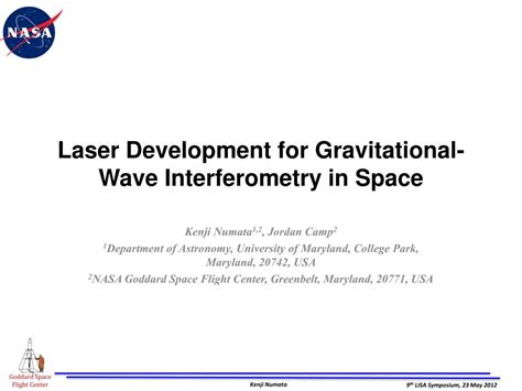 Ppt Laser Development For Gravitational Wave Interferometry In Space Powerpoint Presentation