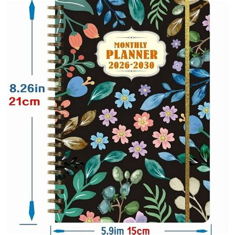D 2026 2030 English Notepad A5 Planner Journal 5 Year Daily Organizer
