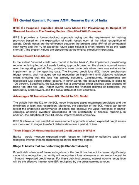 Ifrs 9 Proposed Ecl Model Simplified With Examples 1714366403 Download Free Pdf Finance