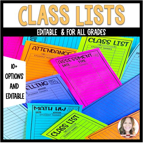 Editable Class Lists Guide Inspire Grow