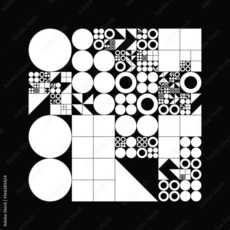 Stock Vektorgrafik „subdivided Grid System With Symbols Randomly Sized