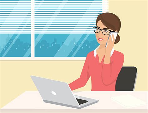 Best Secretary Cartoon Office Interior Desk Illustrations Royalty Free