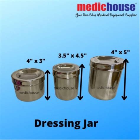 Dressing Jar With Cover 4″x3″35″x45″4″x5″ Medichouse