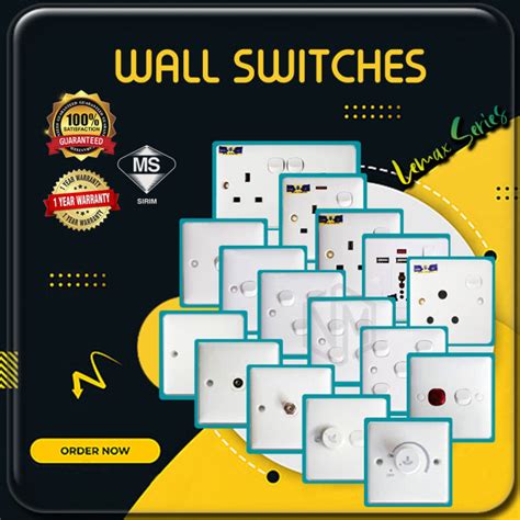 Switch Socket 13a 20a 1 2 3 4 5 Gang Sirim Wall Switches Switched Socket Neon Suis Soket Lampu