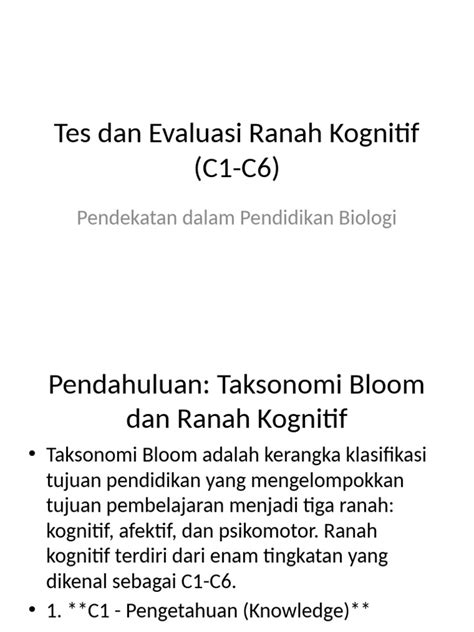 Cognitive Domain C1 C6 Pdf